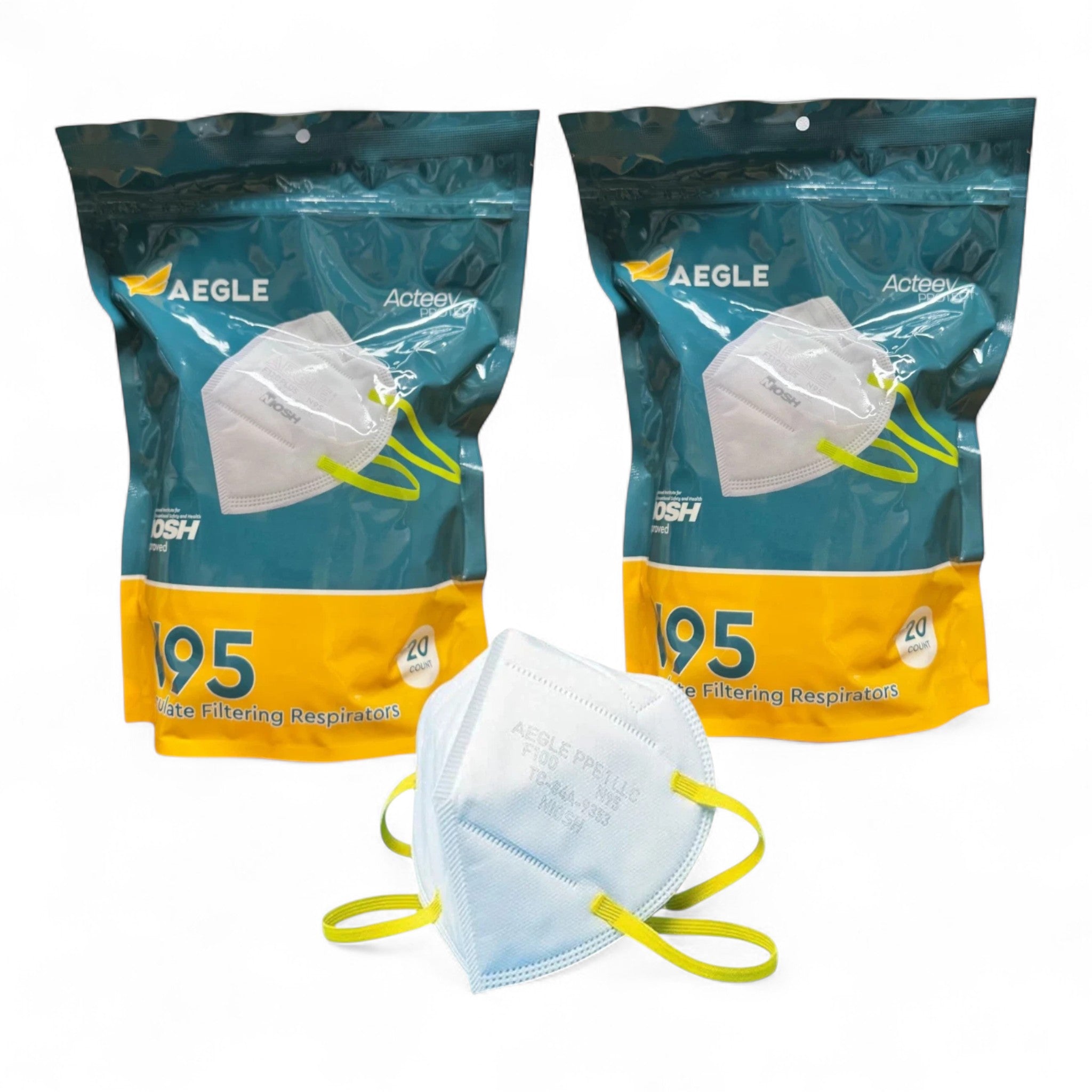 AEGLE N95 FOLDABLE RESPIRATOR CDC / NIOSH APPROVED EASY BREATH 40/PK ...