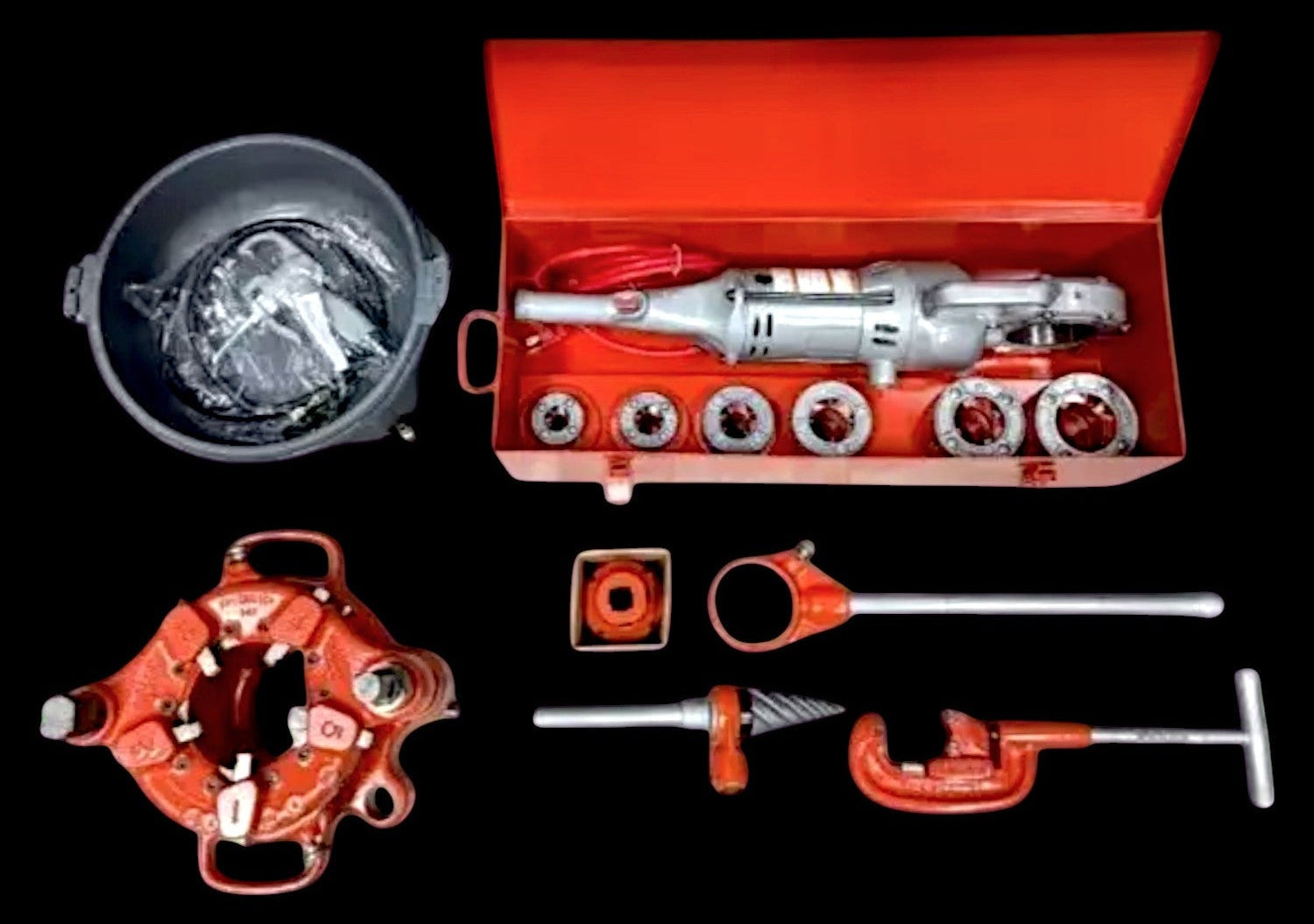 RIDGID 700 POWER DRIVE KIT, 141, 774, 2A CUTTER, 2S REAMER, 12R RATCHET ...